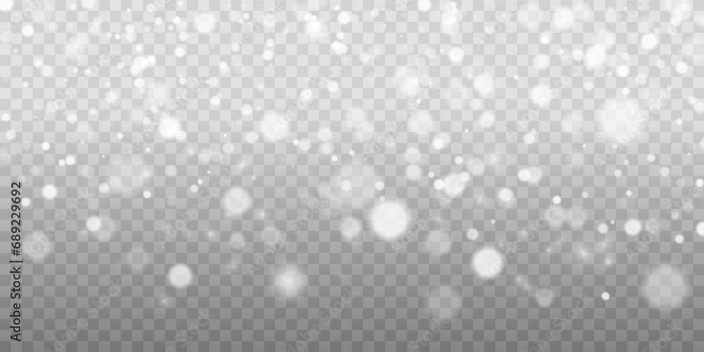 Falling snow on a transparent background. Vector illustration 10 EPS ...