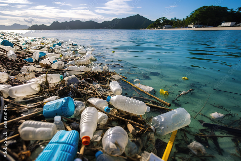 SOS Earth: Disturbing Reality of Ocean Pollution on Earth Day Stock ...