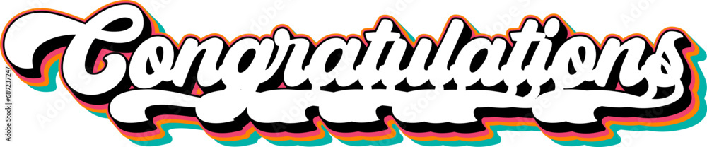 Vibrant 3D Graffiti Style Congratulations Sign. Congratulations bold ...