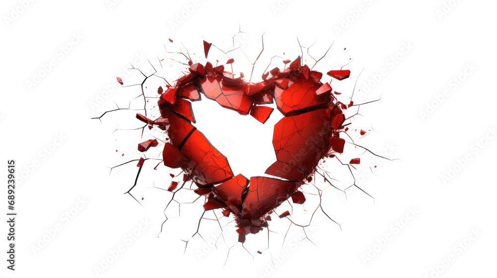 Valentine's Day, broken heart Isolated on transparent background. PNG ...