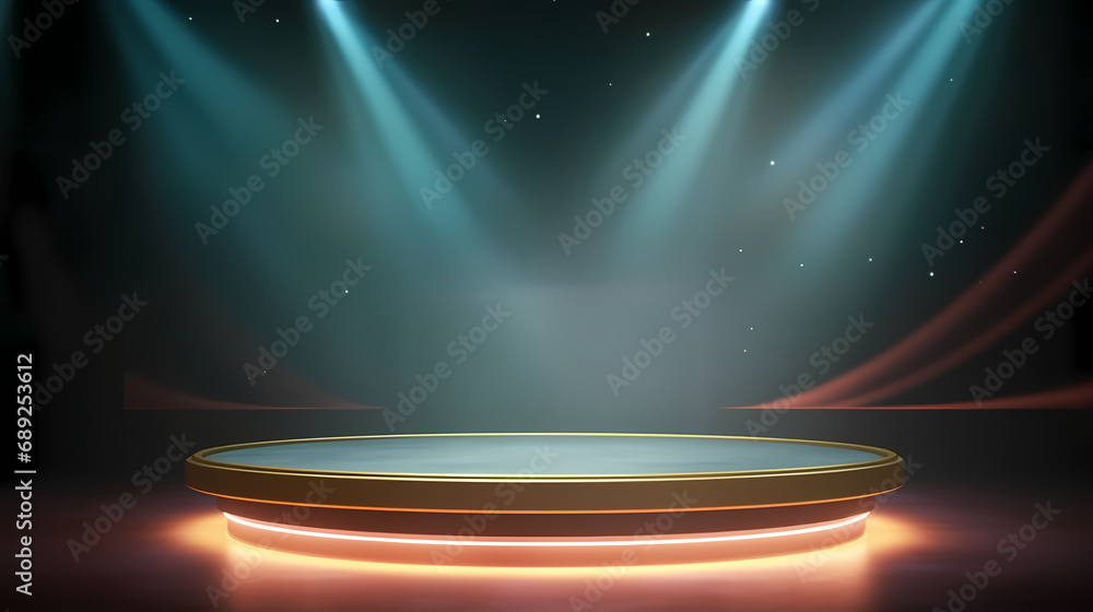Dynamic Stage Podium With Motion Blur Effect. Mockup For Prodcut，3d rendering podium platform ...