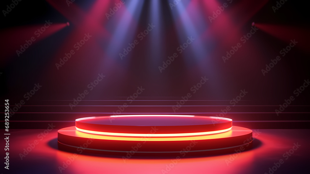 Dynamic Stage Podium With Motion Blur Effect. Mockup For Prodcut，3d rendering podium platform ...