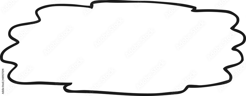 freehand drawn black and white cartoon puddle Stock Illustration ...