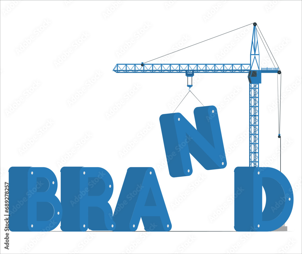 Building up a brand concept: Black alphabetic letters forming the word ...