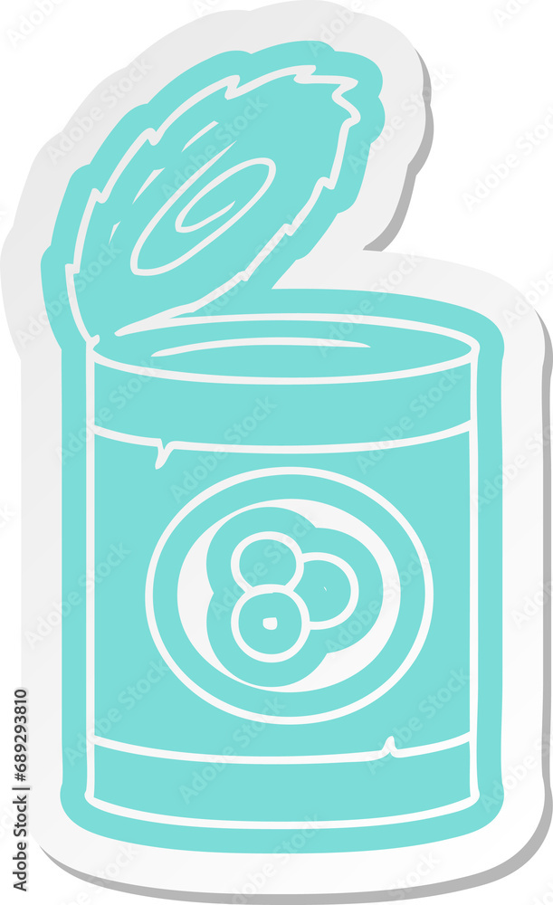 cartoon sticker of a can of peaches Stock Illustration | Adobe Stock