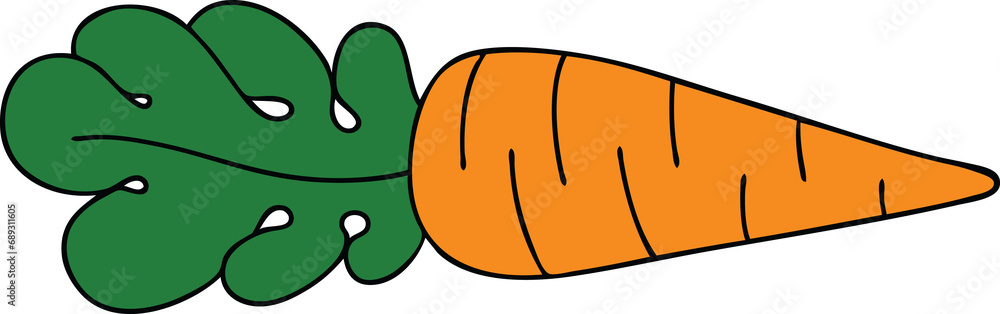 hand drawn quirky cartoon carrot Stock Illustration | Adobe Stock
