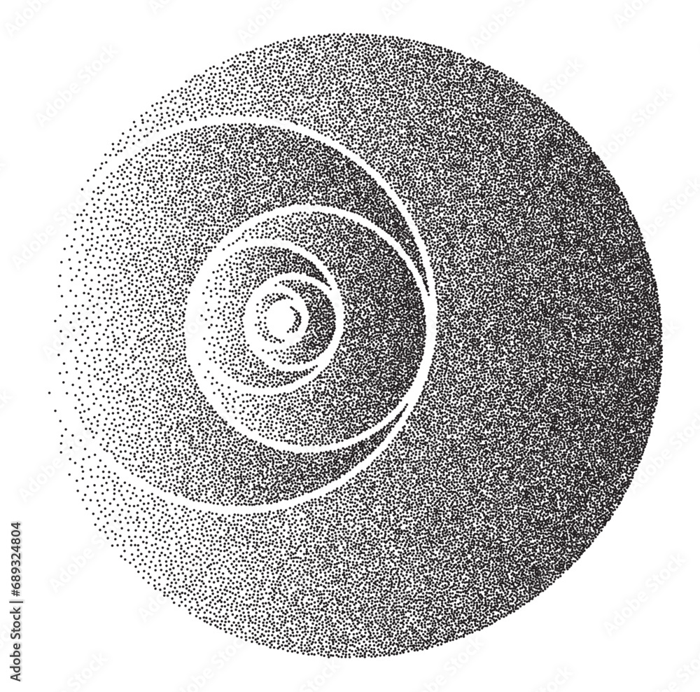 Big Golden ratio stippled circles - visualization of Fibonacci Sequence ...