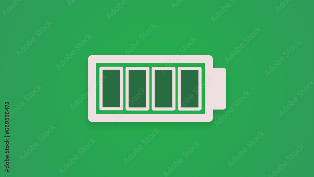 Charged battery horizontal banner illustration icon cartoon style ...