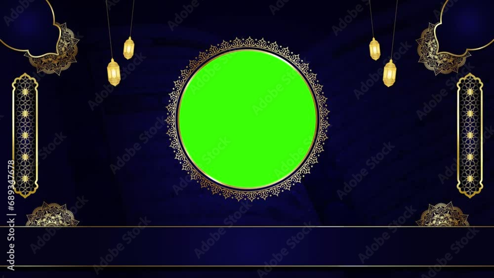 animated luxury blue islamic background , islamic design video template ...