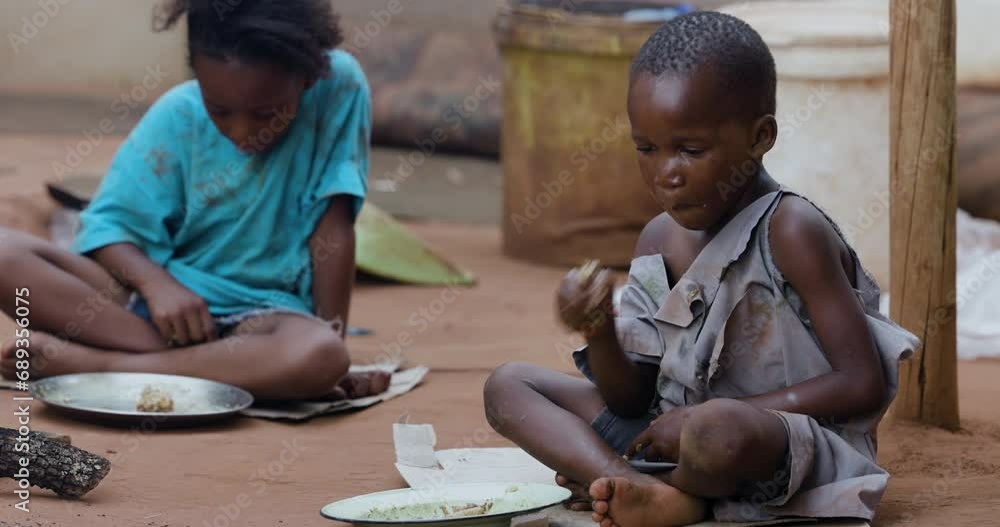 Poverty, poor, malnourished Black African children due to extreme ...