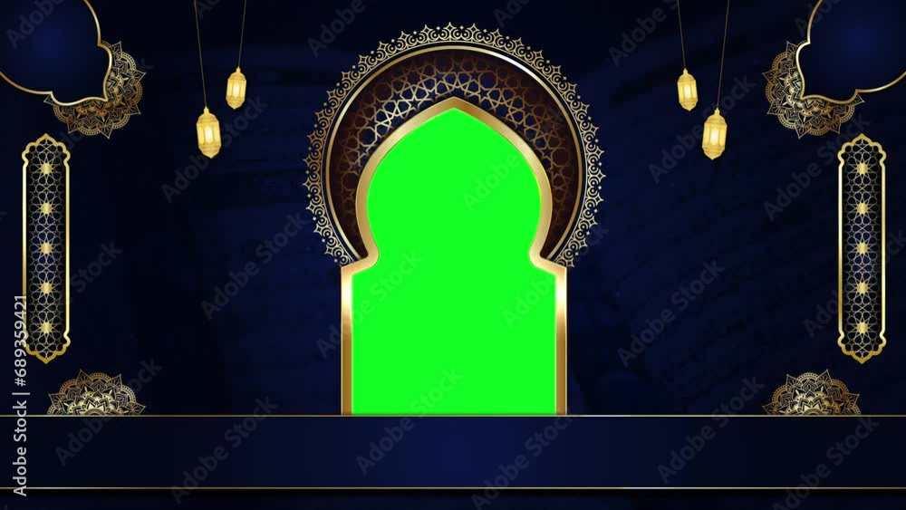 animated luxury blue islamic background , islamic design video template ...