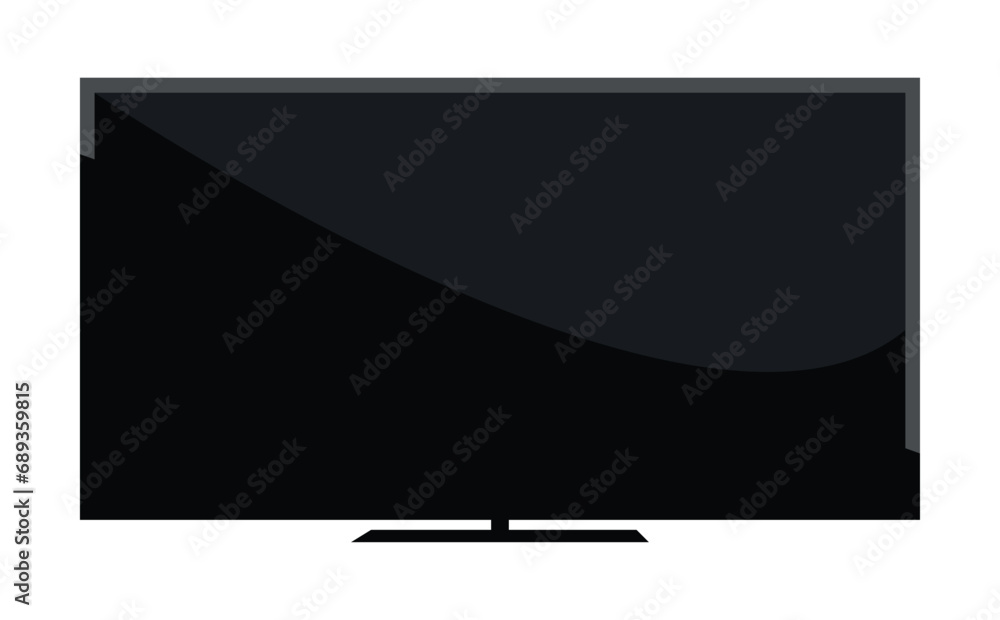 Realistic TV screen. Modern stylish lcd panel, led type. Large computer ...