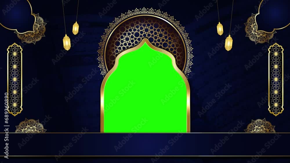 animated luxury blue islamic background , islamic design video template ...