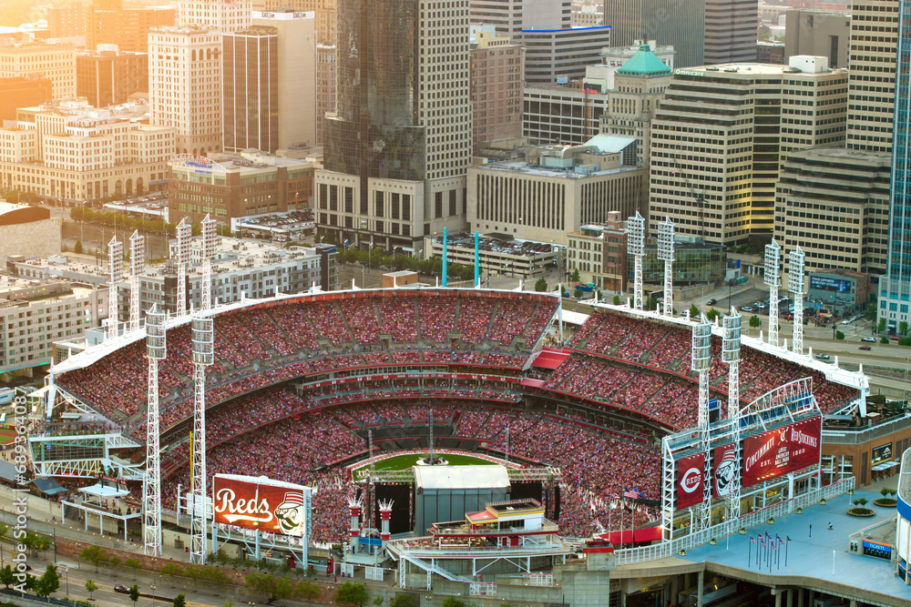 Great American Ball Park, baseball stadium in Cincinnati, Ohio. Urban ...