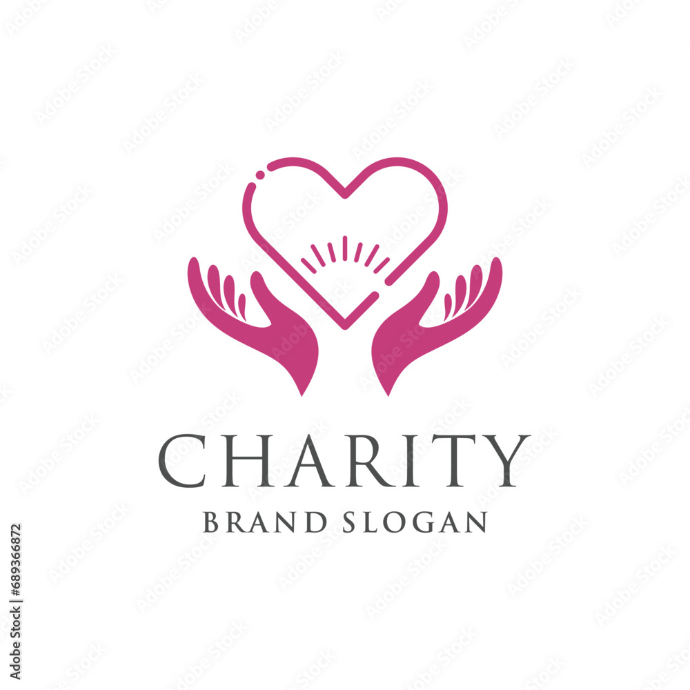 Charity design icon template with creative element concept idea. A ...