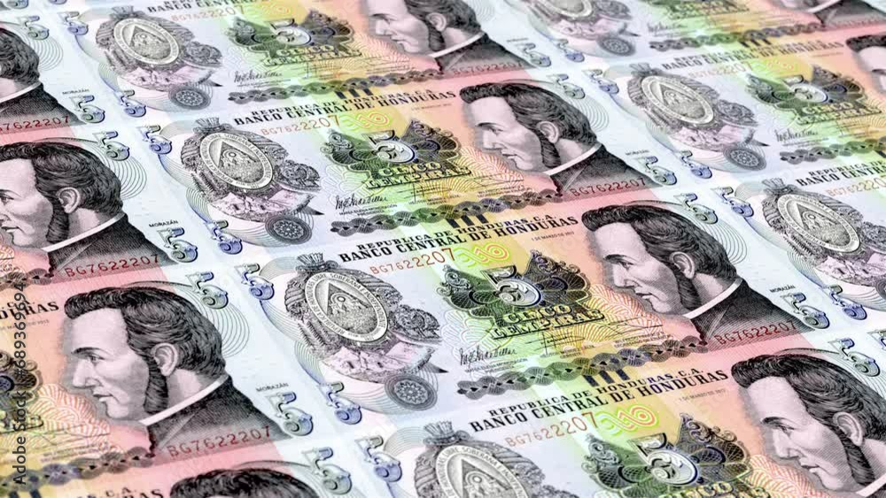 Vidéo Stock Honduras Honduran Lempira 5 Banknotes Money Printing House ...