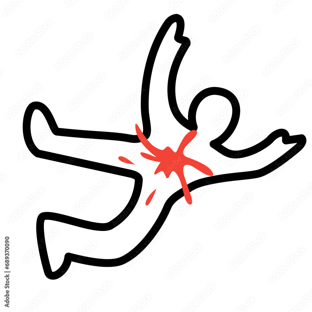 body outline crime scene icon Stock Vector | Adobe Stock