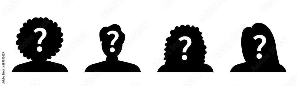 Guess who unknown person silhouette icon vector, anonymous mysterious user profile Stock Vector ...