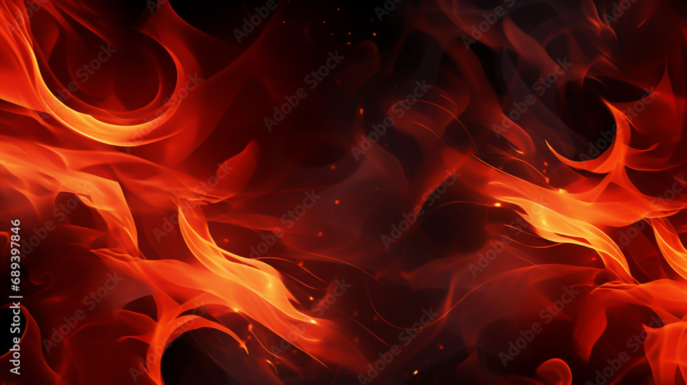 Blazing red fire and flames background banner or header for graphic ...