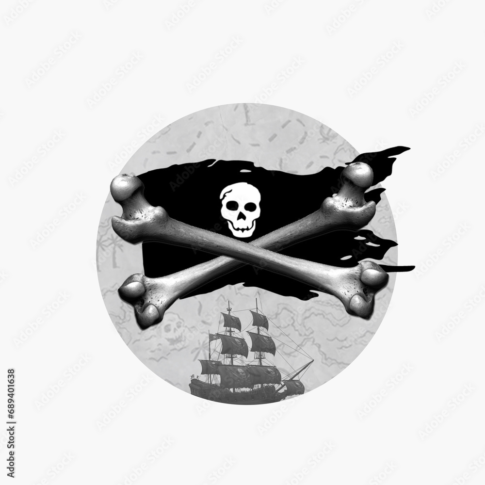 Pirate Flag Pirate Ship Pirate Map Crossed Bones Piracy Symbol