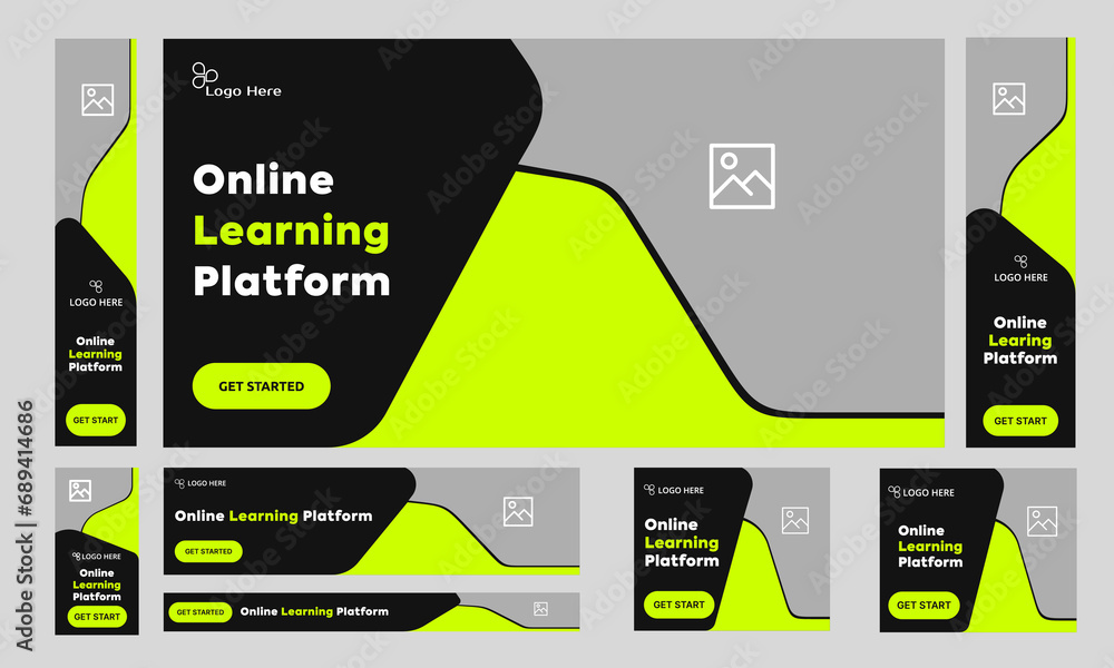 Editable vector learning concept web bundle banner design, social media ... Editable vector learning concept web bundle banner design, social media ...