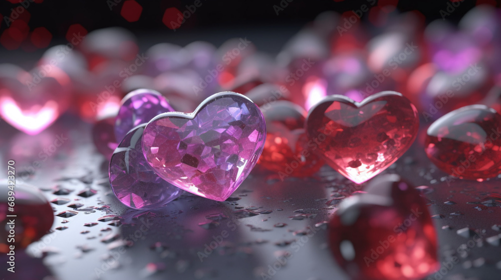 Fond avec plein de coeurs, ambiance Saint-Valentin, amour. Cadeaux ...