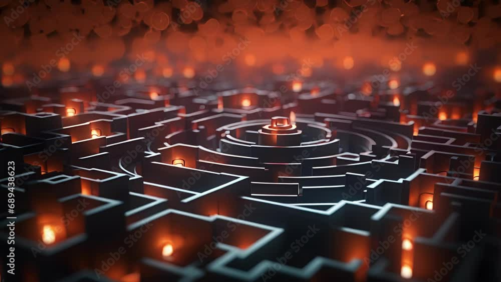 Learning Labyrinth A 3D maze of interconnected nodes, each representing ...