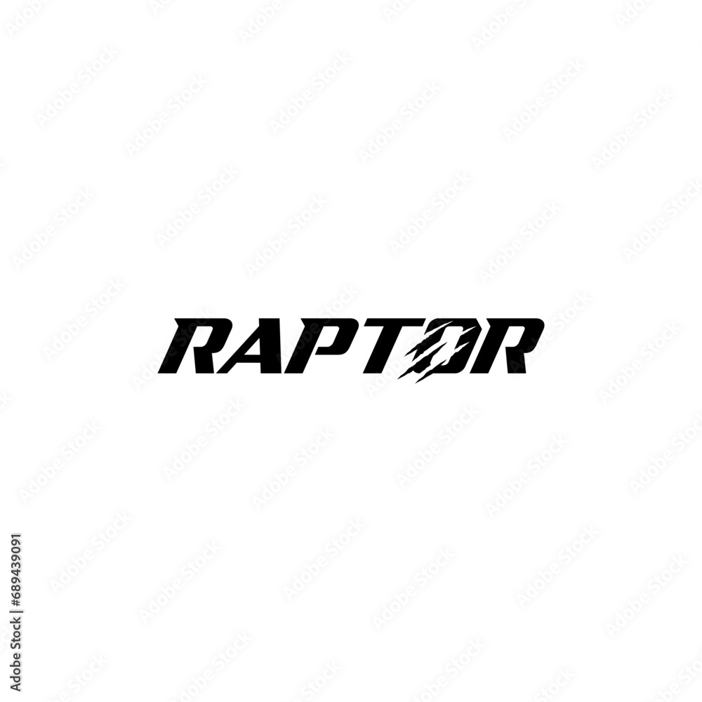 Creative Word Typography Of raptor logo design. Vector illustration of ...