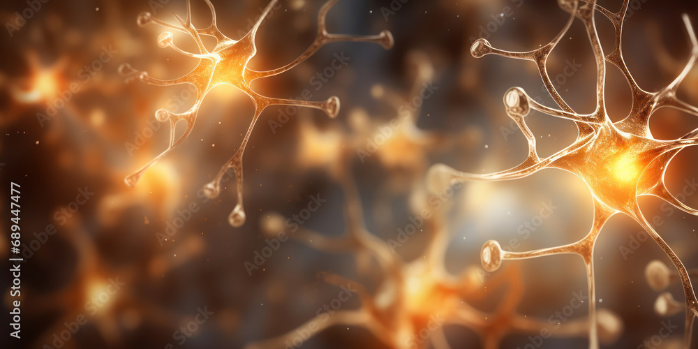 Neurons pulse with light, highlighting the complex network of the human ...