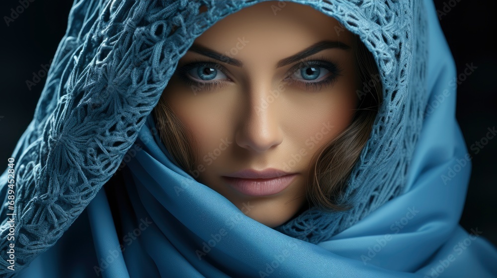 Veiled Woman Blue Eyes, Background Image, Desktop Wallpaper Backgrounds ...