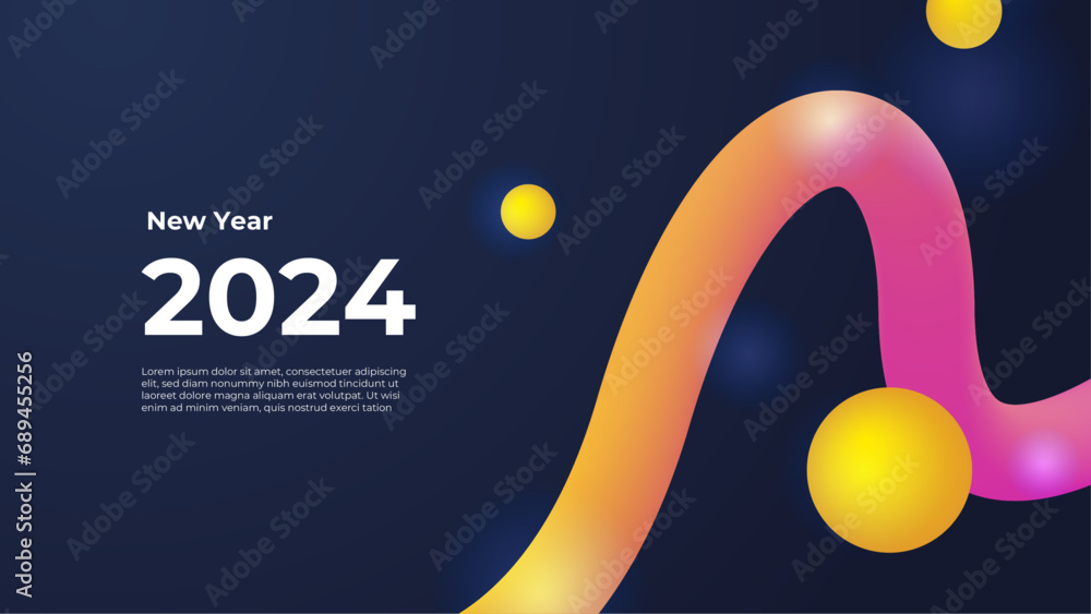 Happy new year 2024 celebration background. vector art and illustration ...