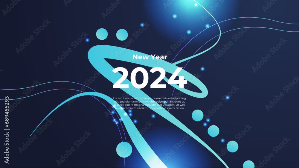 Happy new year 2024 celebration background. vector art and illustration ...