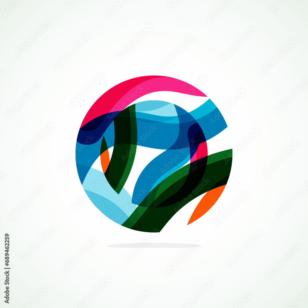 Abstract circle logo - minimalist emblem, timeless and universal shape ...