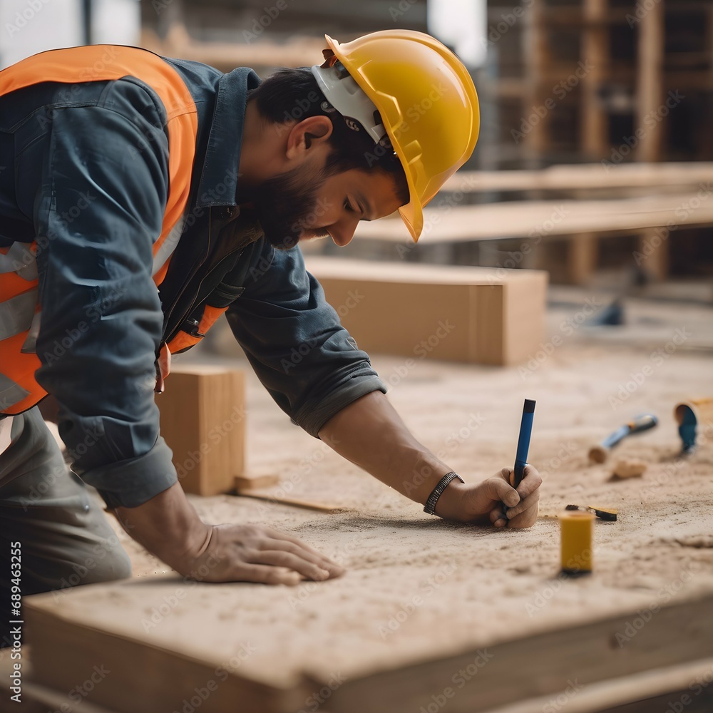 Measuring and marking materials, showcasing precision and attention to ...