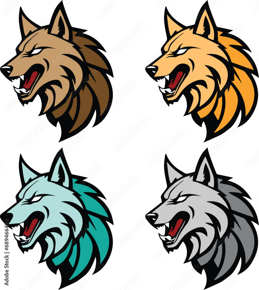 wolf logos, wolf head logos, simple wolf logo Stock Vector | Adobe Stock