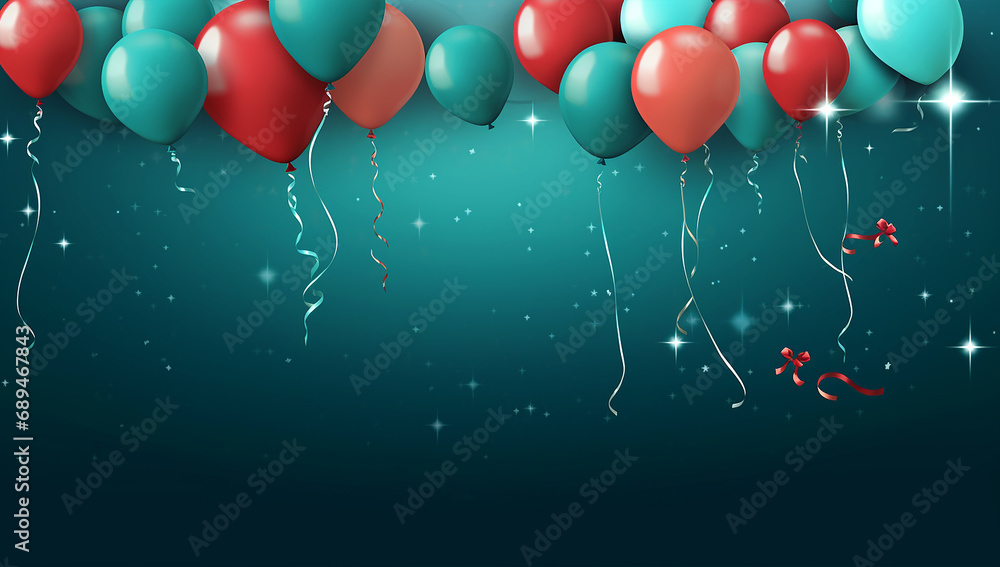 Happy Birthday background with balloons, stars and confetti. Vector ...