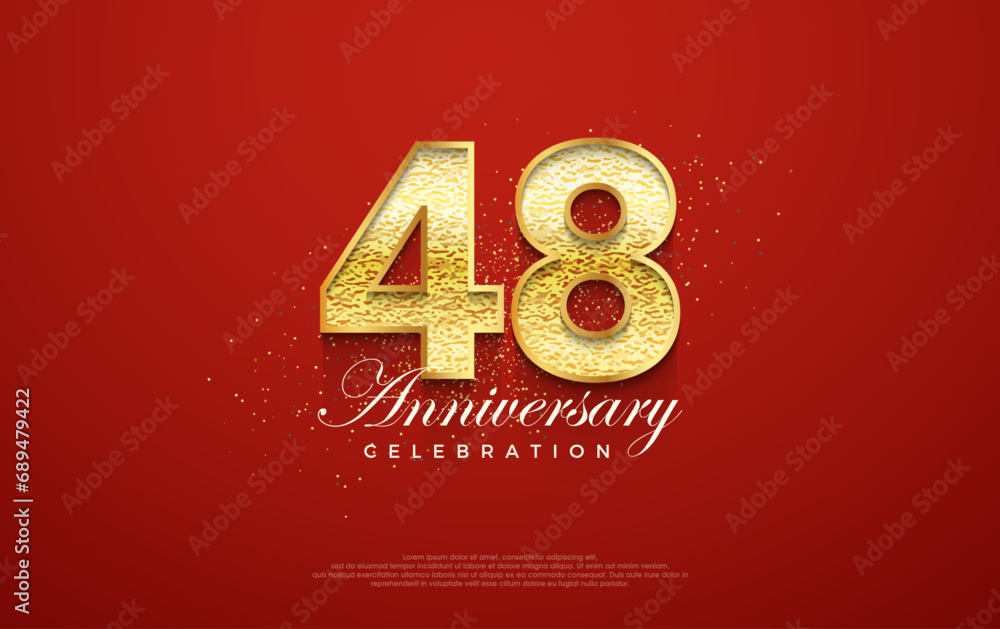 48th anniversary number, for a birthday celebration. premium vector ...