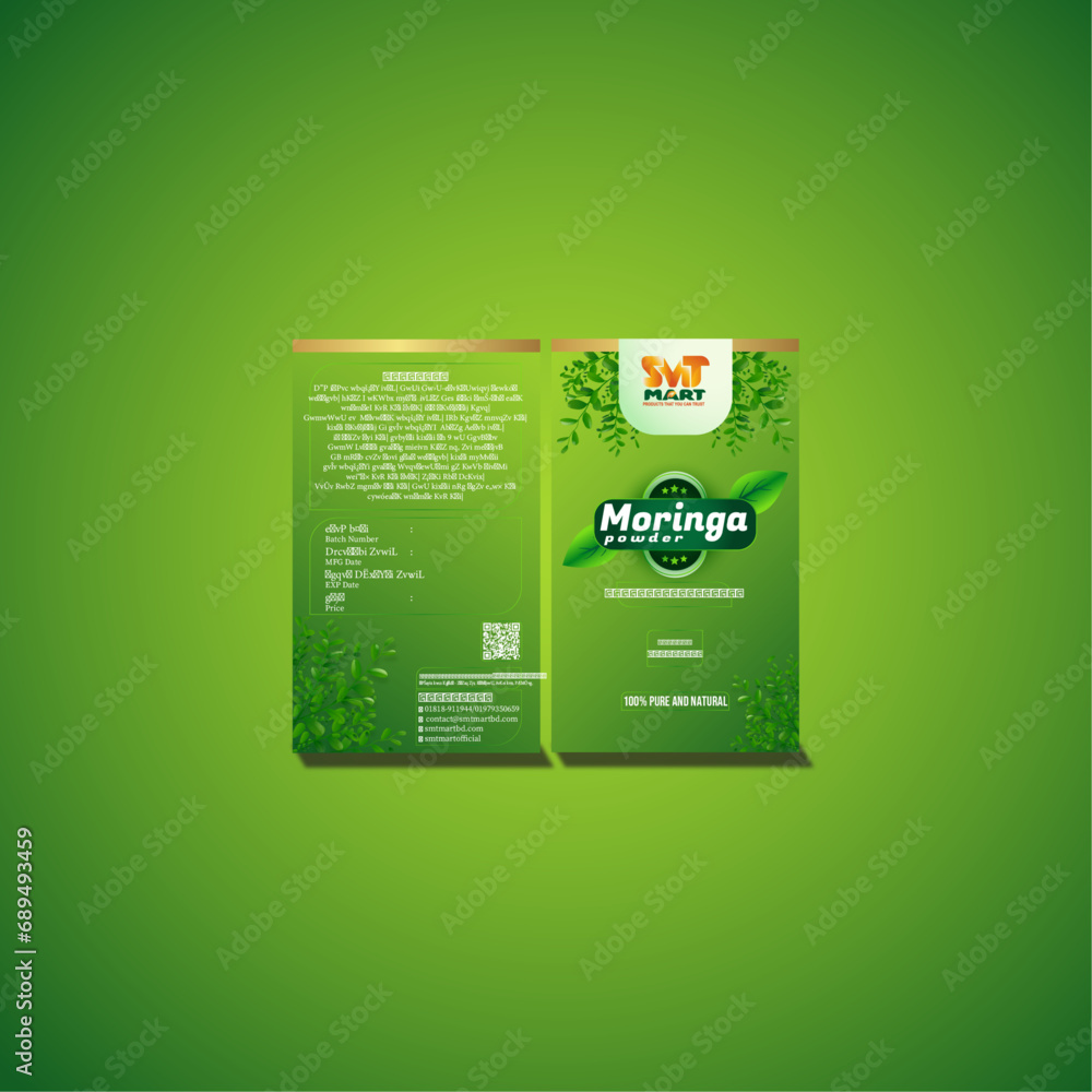 Moringa Bottle Label | Green Bottle Label Stock Vector | Adobe Stock