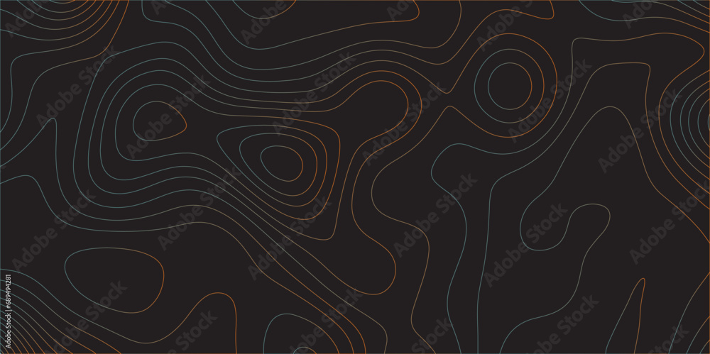 Abstract black colorful gradient Topographic line map pattern ...