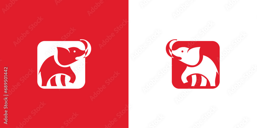 Simple elephant logo design with modern concept| head elephant| premium ...