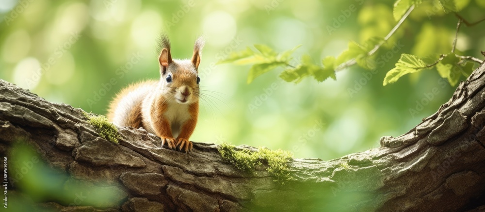 Close observation of nature, including squirrel behavior in trees ...