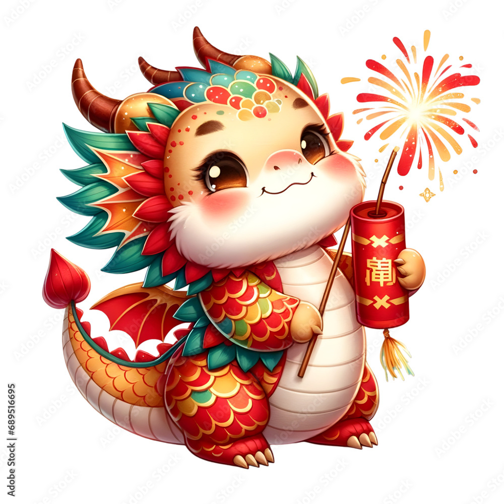 2024 Cute Dragon clipart, Chinese New Year Watercolor Clipart, Baby ...