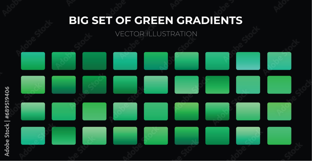 Big Set of Green Gradients. Green gradients big set, nature, biology ...