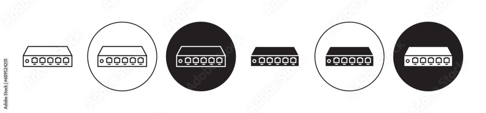 Network switch vector illustration set. Network switch bandwidth server ...