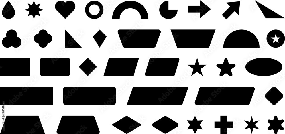 Geometric shape. Basic geometric shapes such as: arrow, triangle ...