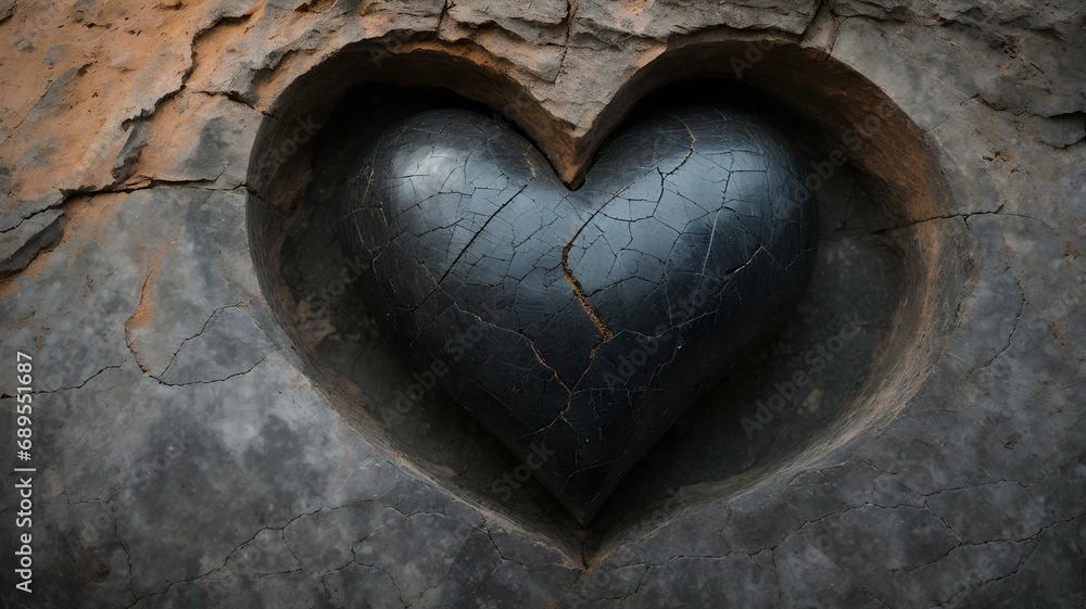 Heart-Shaped Stone: Fossil of a Heart. Symbolic art and it can ...