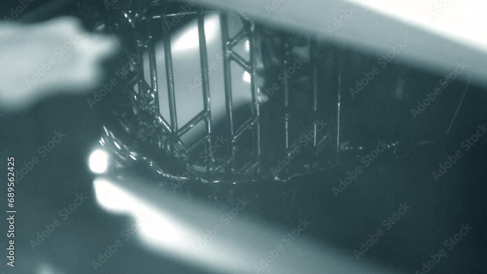 3D printer working process. 3D printing. Stereolithography ...