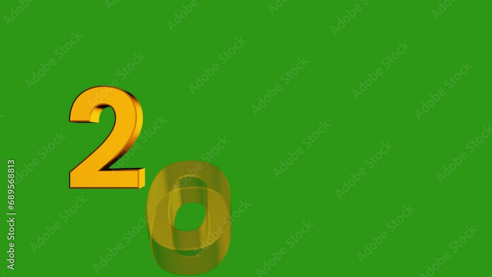 2024 animated 3d titles on green background, 3d 2024 numbers animation ...