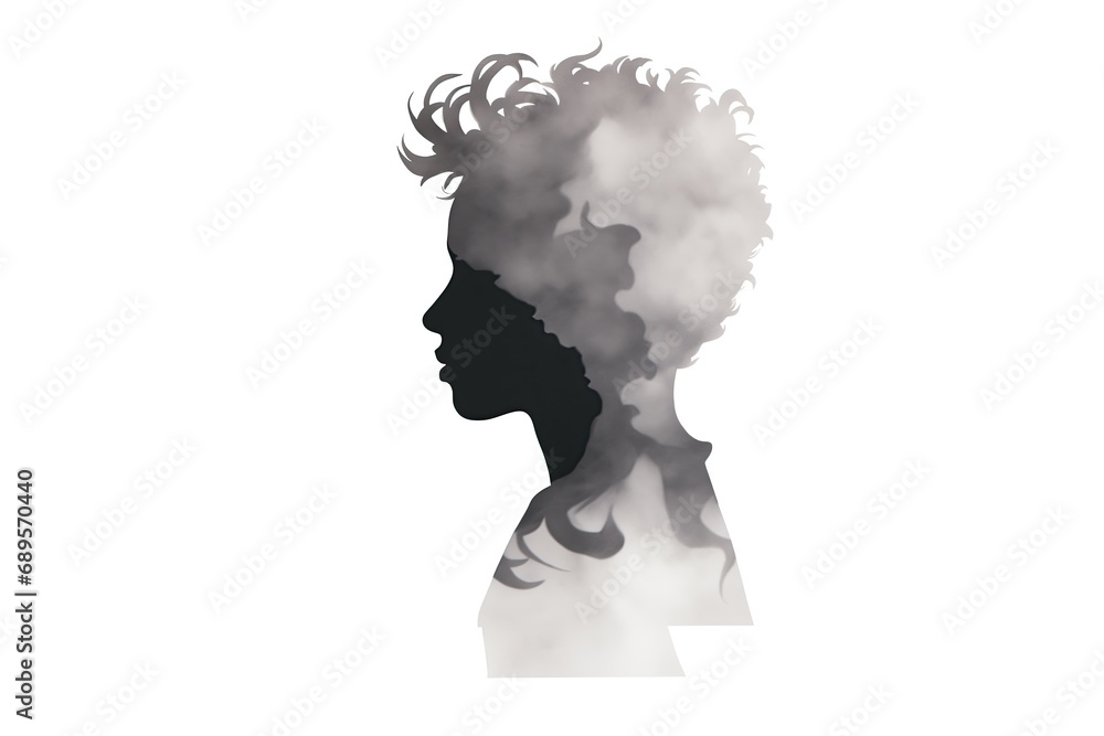 A black and grey silhouette on a white background, isolated. Forward ...