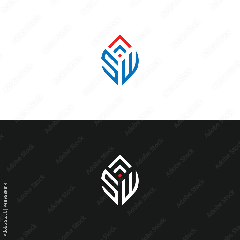 SW logo. S W design. White SW letter. SW, S W letter logo design ...